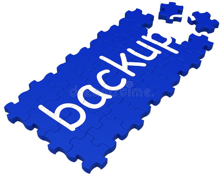 Backup Puzzle Showing Safe stock illustration. Illustration of send ...