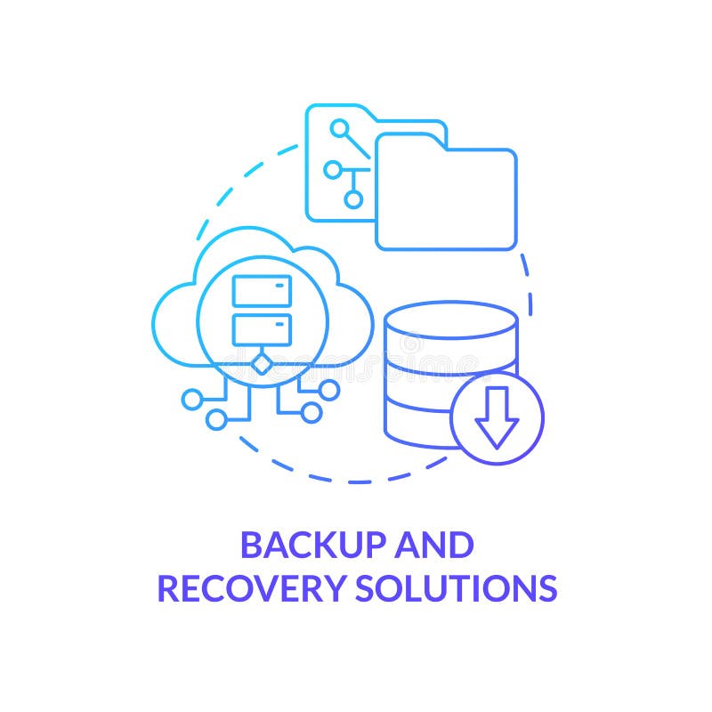 Backup and Recovery Solutions Blue Gradient Concept Icon Stock Vector ...