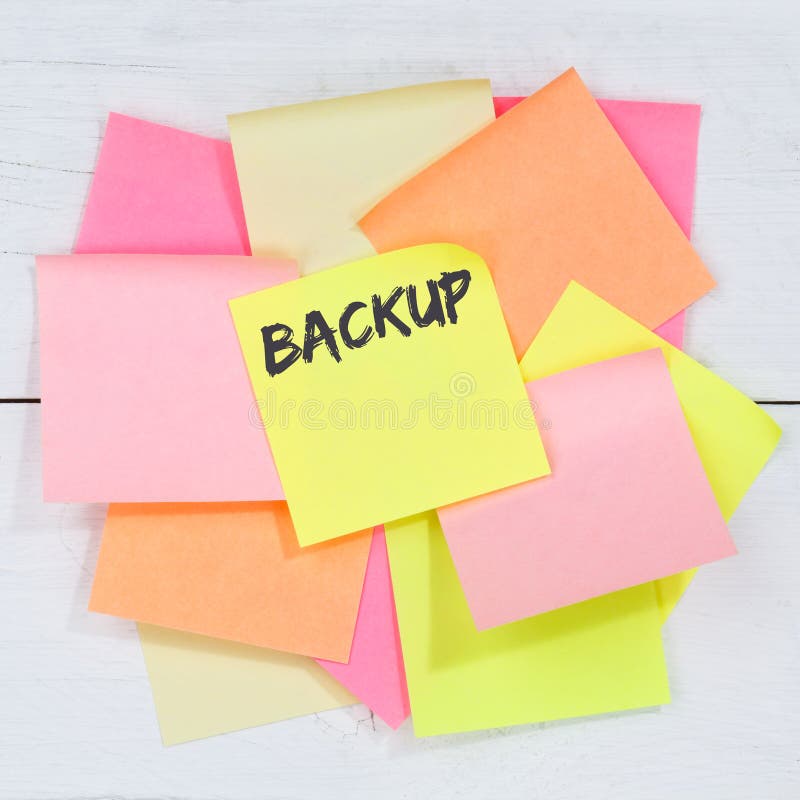 Backup Save Data on Computer Technology Business Concept Desk Note ...