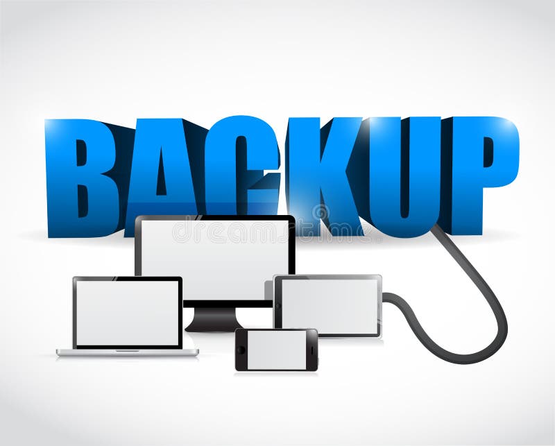 Backup Sign Connected To Electronics. Illustration Stock Illustration ...