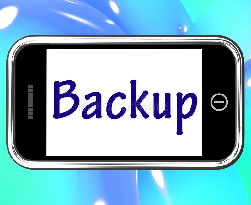 Backup Smartphone Shows Data Copying Stock Illustration - Illustration ... Backup Smartphone Shows Data Copying Stock Illustration - Illustration ...
