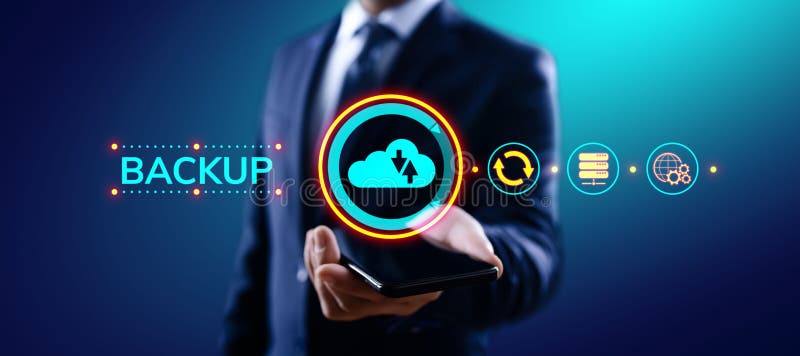 Backup Software Application Database Internet Technology Concept. Stock ...