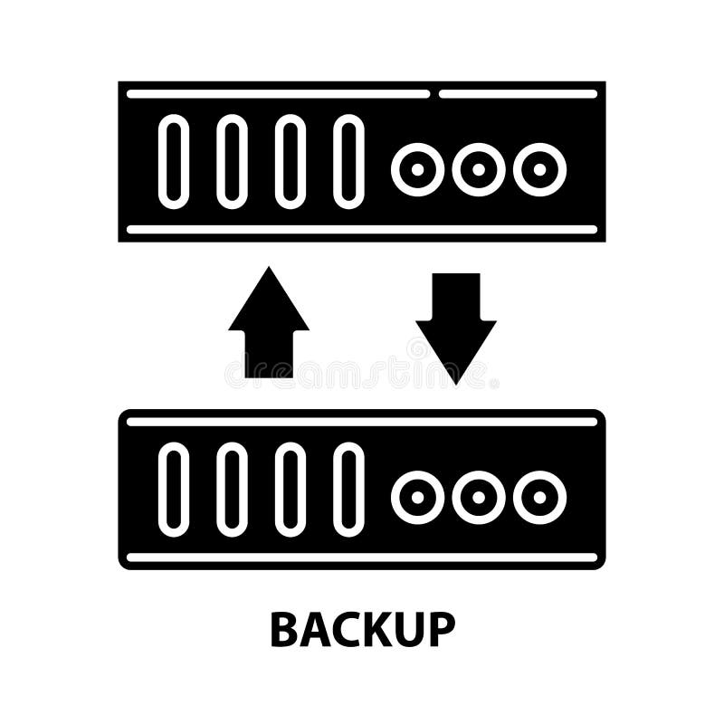 Backup Symbol Icon, Black Vector Sign with Editable Strokes, Concept ...