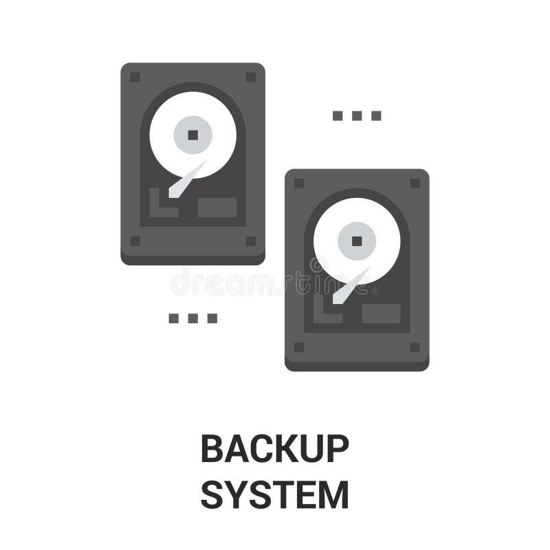 Backup System Flat Icon Design Concept Stock Vector - Illustration of ...