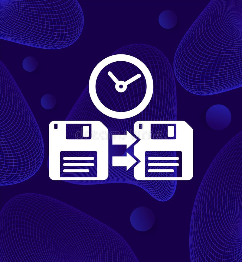 Backup Time Icon with Floppy Disks, Vector Stock Vector - Illustration ...