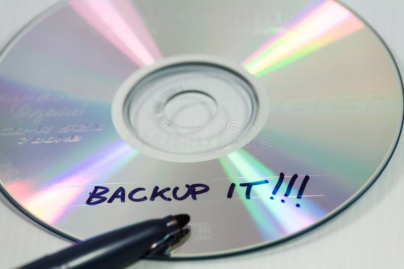 Backup it Written on a Computer Disc Stock Image - Image of media, note ...