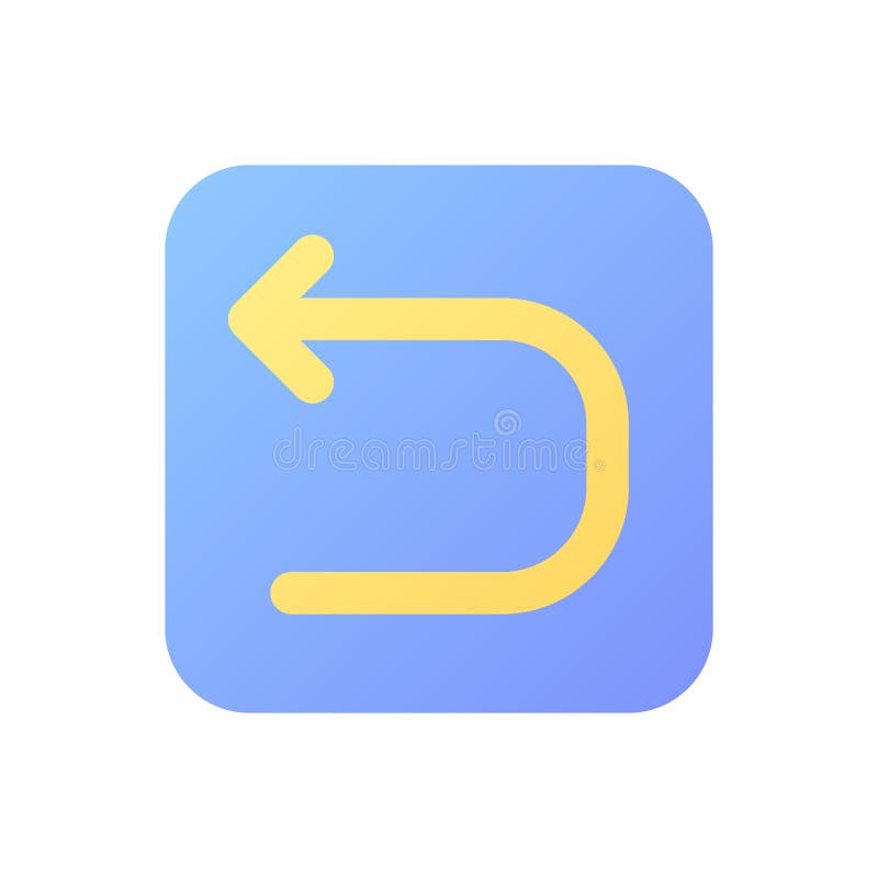 Backward Arrow Pixel Perfect Flat Gradient Color Ui Icon Stock Vector ...