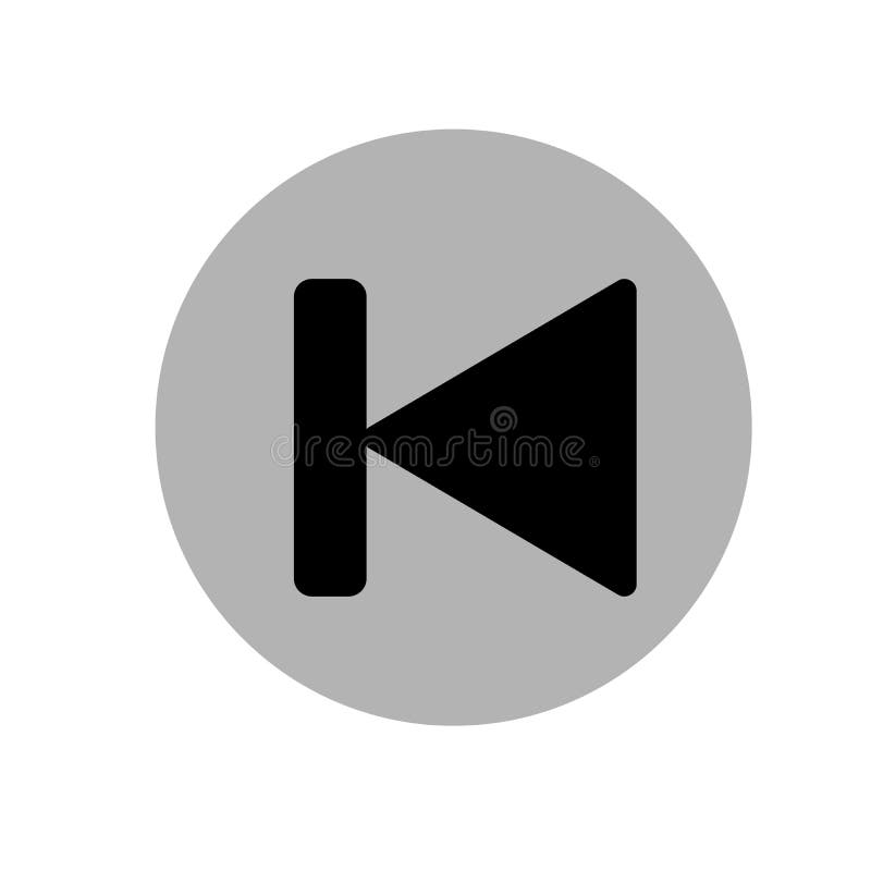 Backward Media Player Icon Illustration. Blue Flat Icon. Vector Illustration Stock Illustration ...