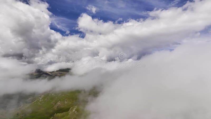 Backward Movement. Aerial Time Lapse View of Movement in the Clouds on ...