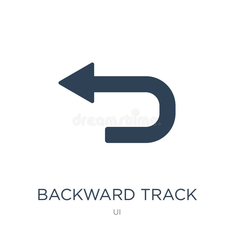 Backward Track Icon in Trendy Design Style. Backward Track Icon ...