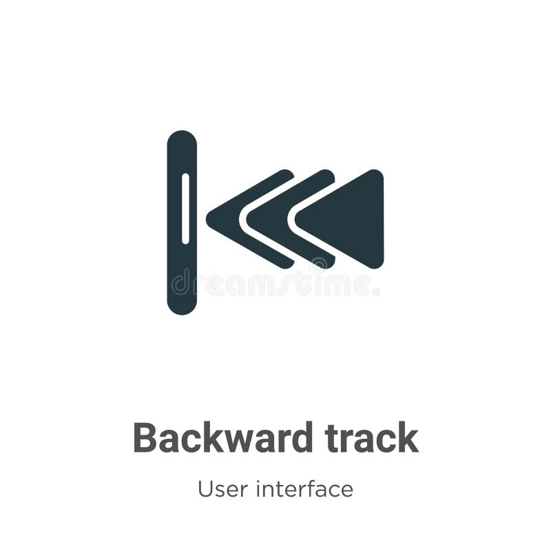 Backward Track Vector Icon on White Background. Flat Vector Backward ...