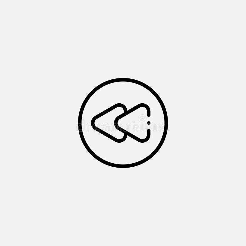 Backward Vector Icon Sign Symbol Stock Vector - Illustration of control ...