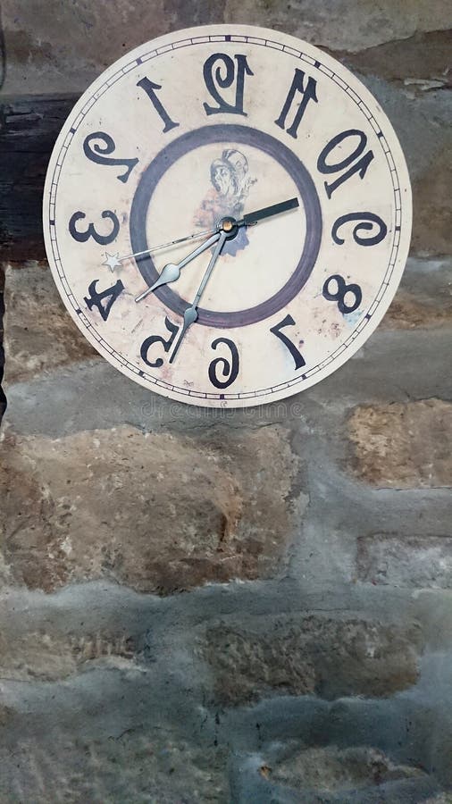 Backward Wall Clock. Time Machine. Stock Image - Image of time, minutes ...