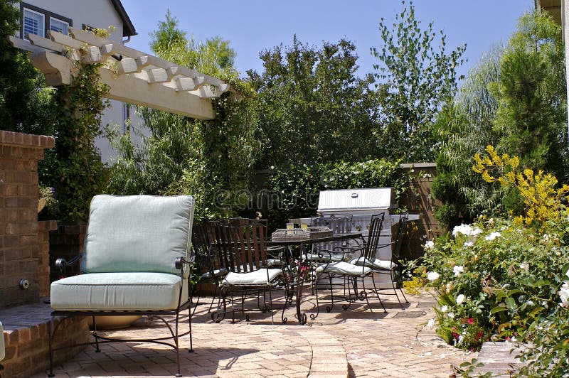 Backyard View stock photo. Image of home, plants, pillar - 4726302