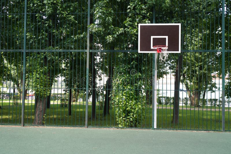 Backyard Basketball Hoop, Basketball Playground Stock Image - Image of ...