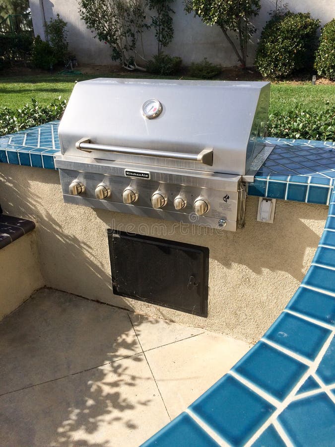 Backyard Bbq Barbecue Built in Design Stock Image - Image of food ...