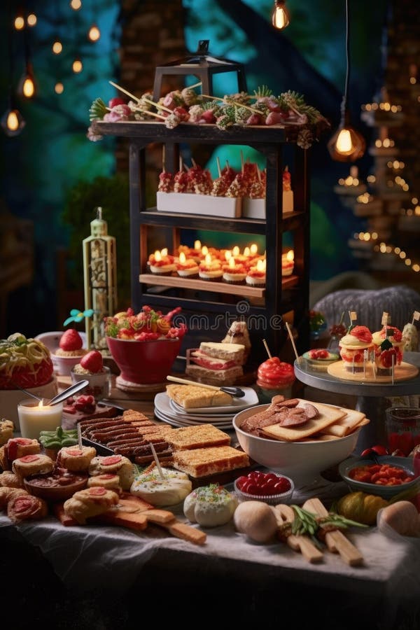 A Backyard Bbq Grill with Festive Food Items Stock Illustration ...