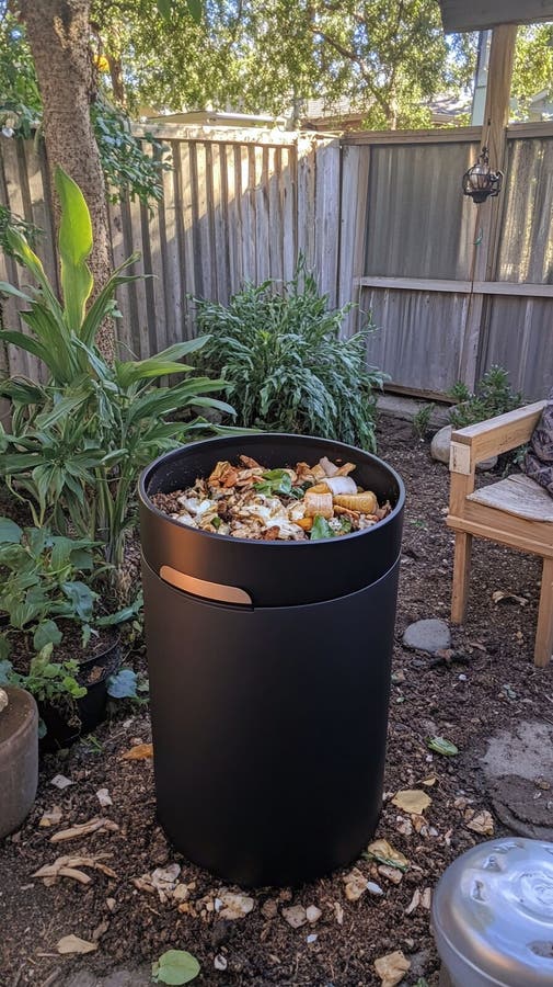 A Backyard Compost Bin Filled with Organic Waste Like Vegetable Peels ...