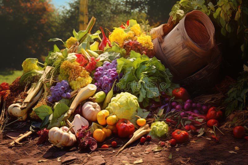 Backyard Compost Pile at Home, Organic Fertilizer, Composting Stock ...