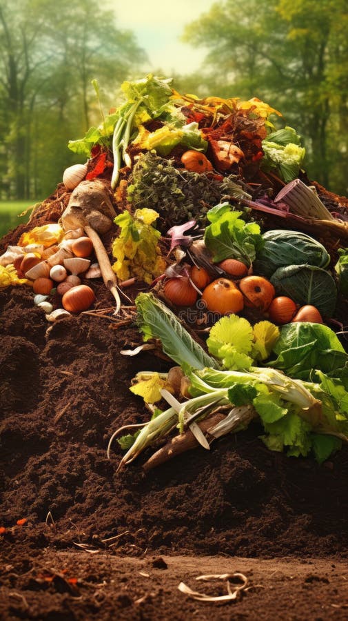 Backyard Compost Pile at Home, Organic Fertilizer, Composting Stock ...