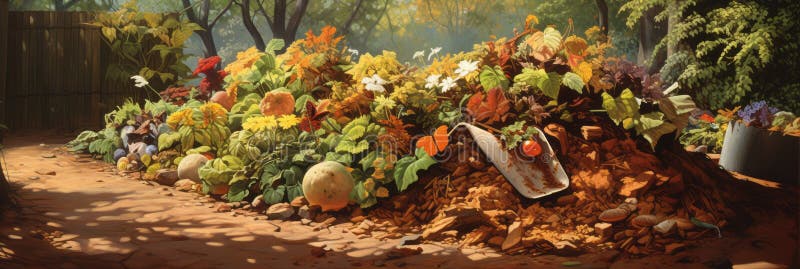 Backyard Compost Pile at Home, Organic Fertilizer, Composting, Banner ...