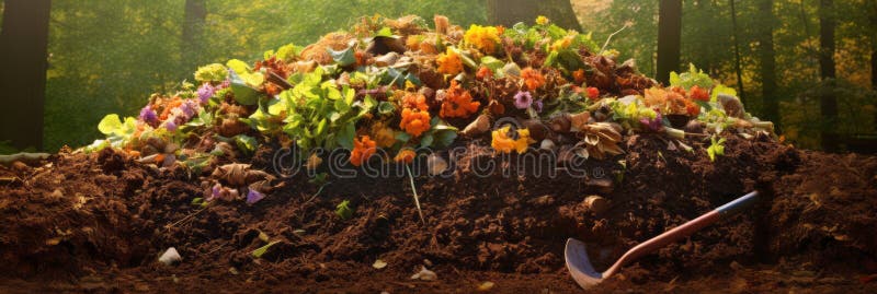 Backyard Compost Pile at Home, Organic Fertilizer, Composting, Banner ...