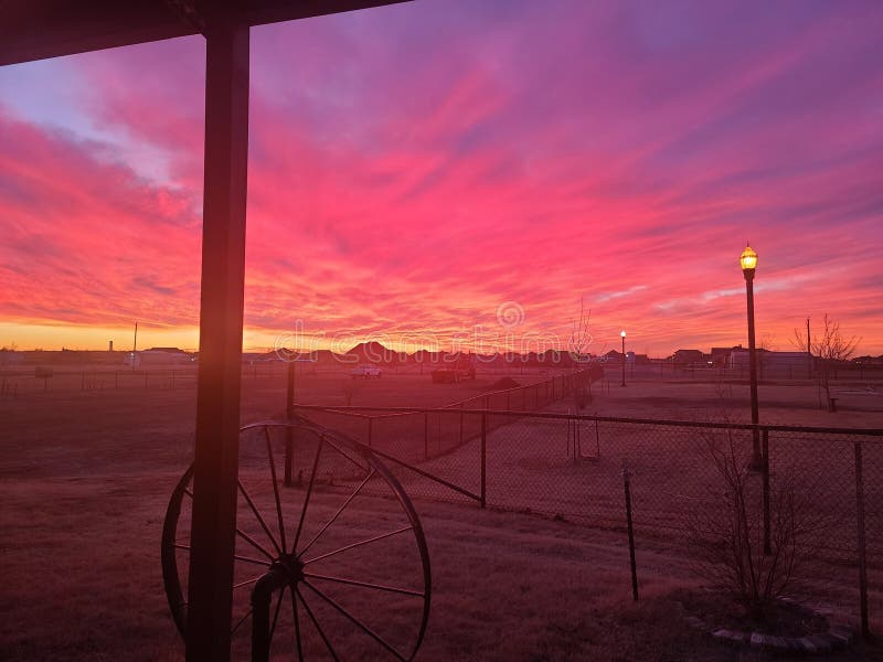 Backyard Dreamscape Sunset Love Home Stock Photo - Image of sunset ...