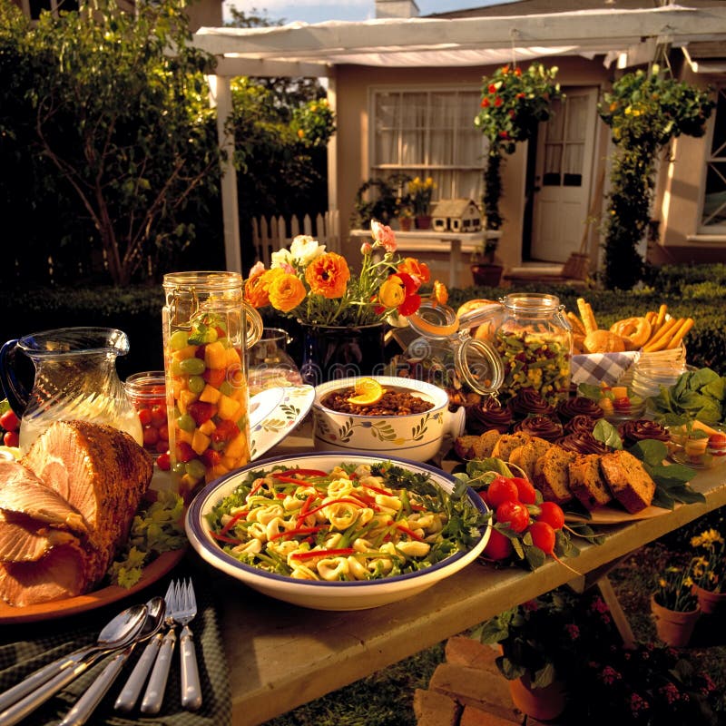 Backyard Feast stock image. Image of gourmet, meal, backyard - 2794915