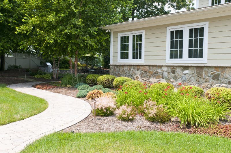 Home landscaping porch stock image. Image of railing - 10125395