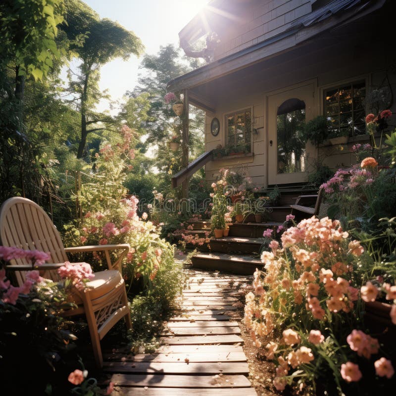 Backyard Oasis with Private Garden and Beautiful Landscape. AI ...