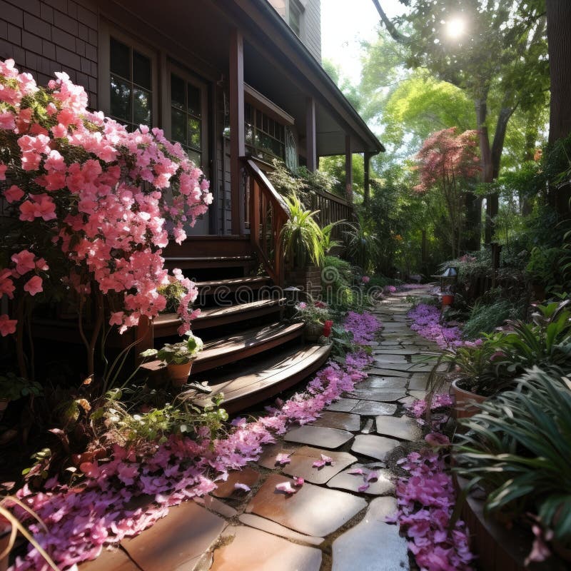 Backyard Oasis with Private Garden and Beautiful Landscape. AI ...