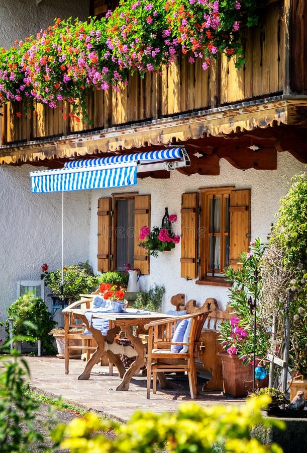 Backyard at an old house stock image. Image of flower - 63825247