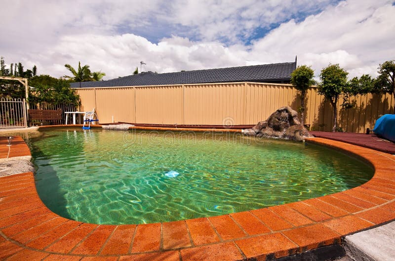 Backyard Pool stock photo. Image of swimming, cool, exterior - 12947122