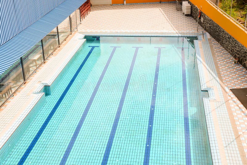 Swimming Pool in Beautiful Park Stock Photo - Image of modern, pool ...