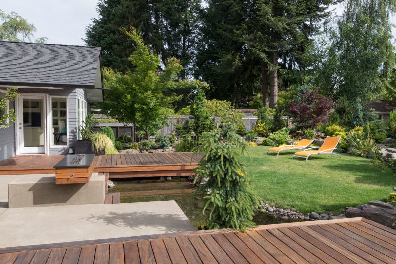 Backyard Retreat stock photo. Image of trees, seat, home - 5500280