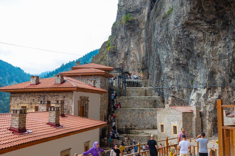 Backyard of Sumela Monastery and Visitors. Editorial Stock Image ...