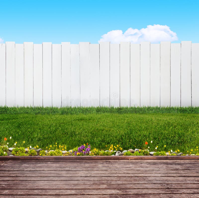 Backyard in summer stock image. Image of patio, spring - 42978887