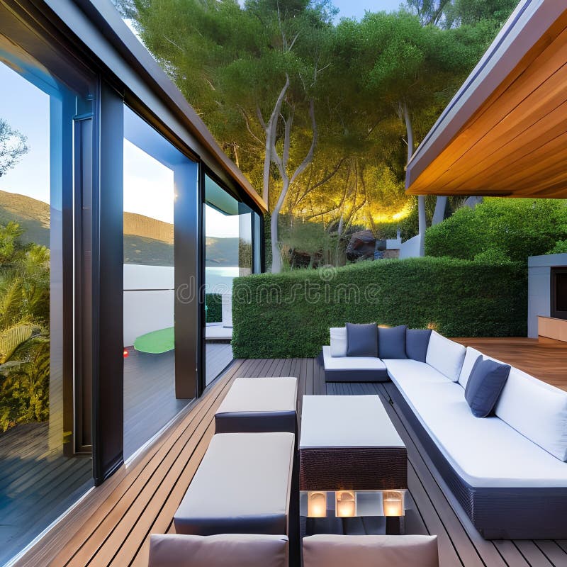 20 a Backyard Terrace with Comfortable Seating and a Panoramic View of ...