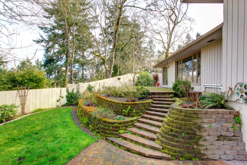 Backyard terrace deck stock image. Image of house, american - 38688909