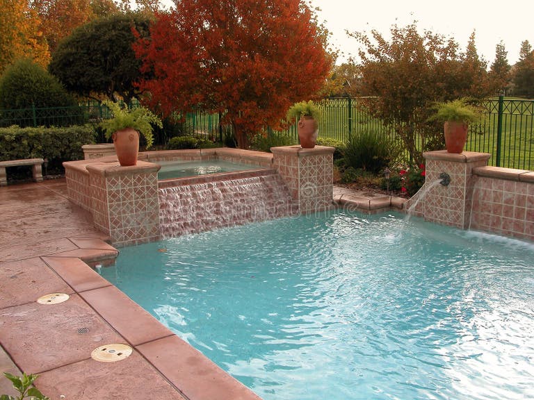 Backyard view 3 stock image. Image of designs, fountain - 4096533