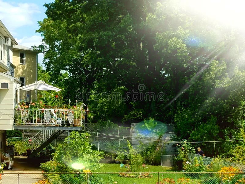 Backyard View Field Village Stock Image - Image of panorama, village ...