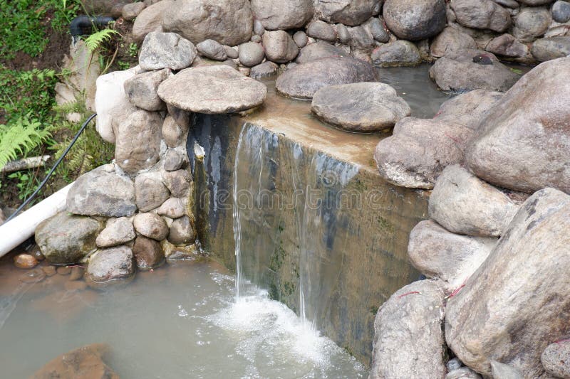 A Nice Waterfall in the Garden Stock Image - Image of geology ...