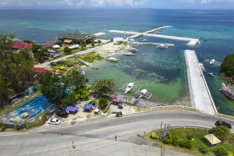 Baclayon, Bohol, Philippines - Aerial of the Fish Port of Baclayon ...