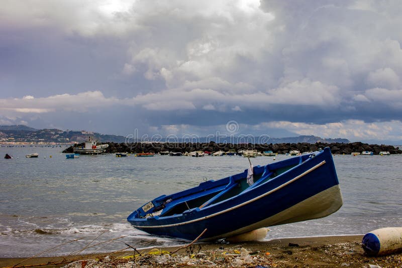 Bacoli, Beach of the Hillock. Editorial Stock Image - Image of foam ...