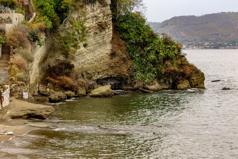 Bacoli, Beach of the Hillock. Stock Image - Image of tree, tranquility ...