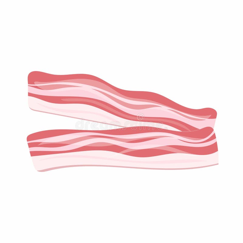 Two Slices of Bacon. Meat, Bacon for Breakfast Stock Vector ...