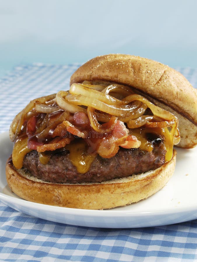 Bacon & BBQ Cheeseburger stock image. Image of bacon, bread - 5789511