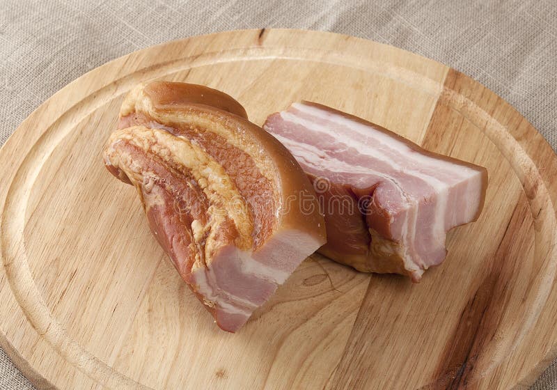 Bacon on the board stock image. Image of meat, meal, wooden - 32557835