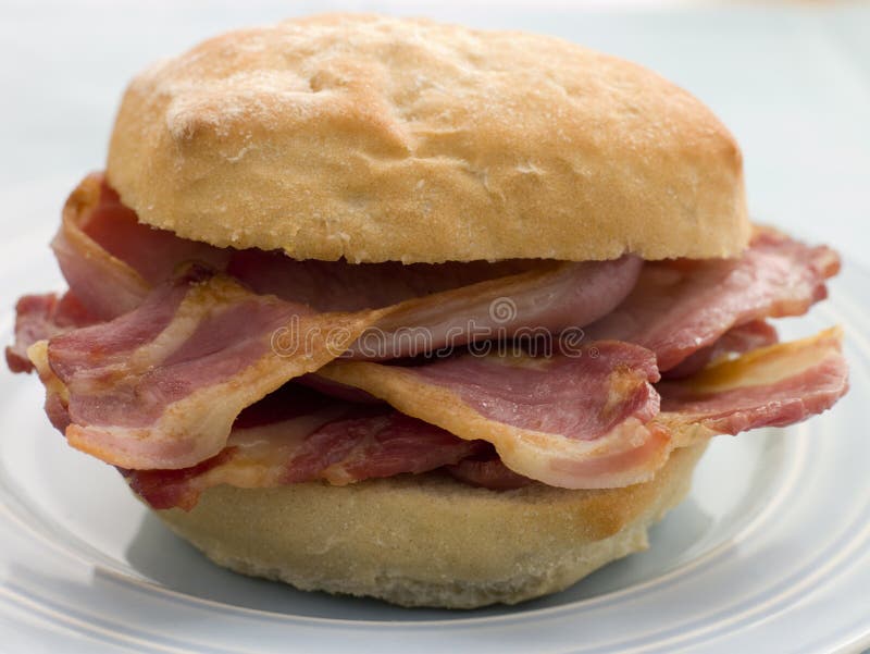 Bacon Bread Roll stock image. Image of cooking, british - 5630179