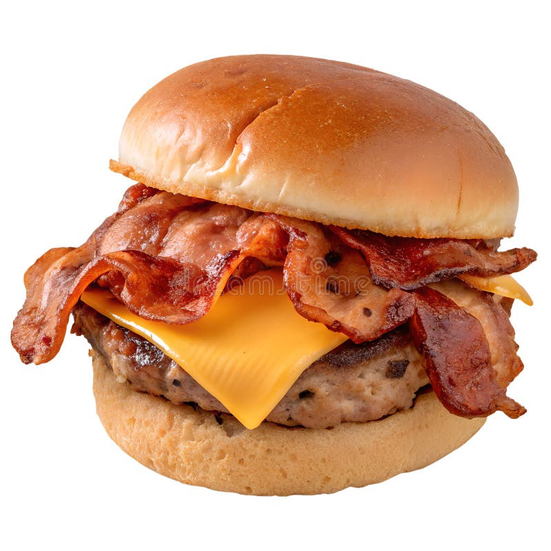 Bacon Burger Isolation on Transparent Background. Bacon Burger ...